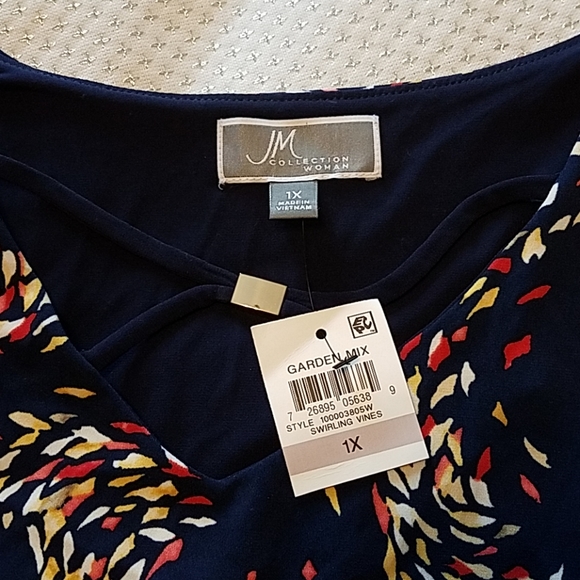 JM Collection | Tops | Nwt Jm Collection X Garden Mix Bell Sleeve ...